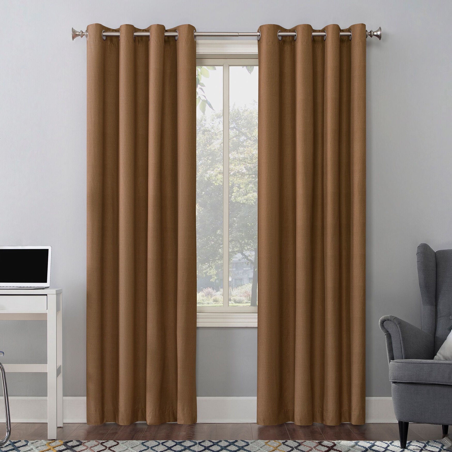 BrylaneHome Cameron Texture Grommet Window Panel - Walmart.com