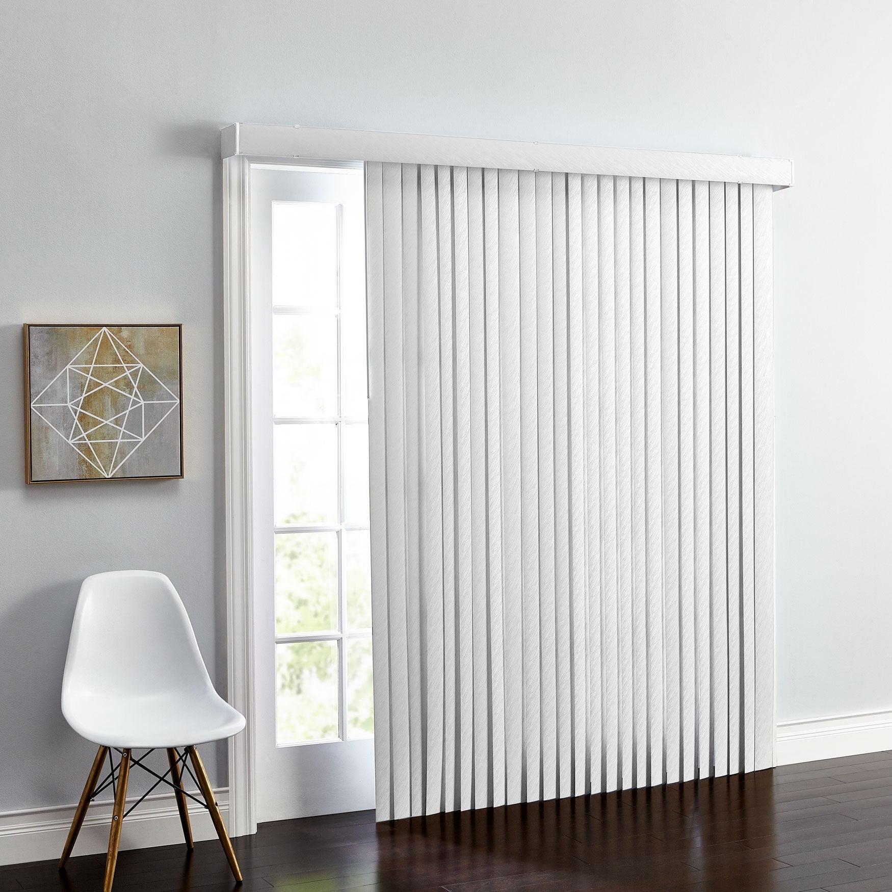 BrylaneHome Embossed Vertical Privacy Slat Blinds, 104"W x 84"L ...