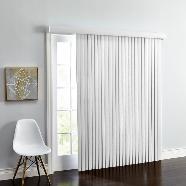 BrylaneHome Embossed Vertical Privacy Slat Blinds - Walmart Business ...