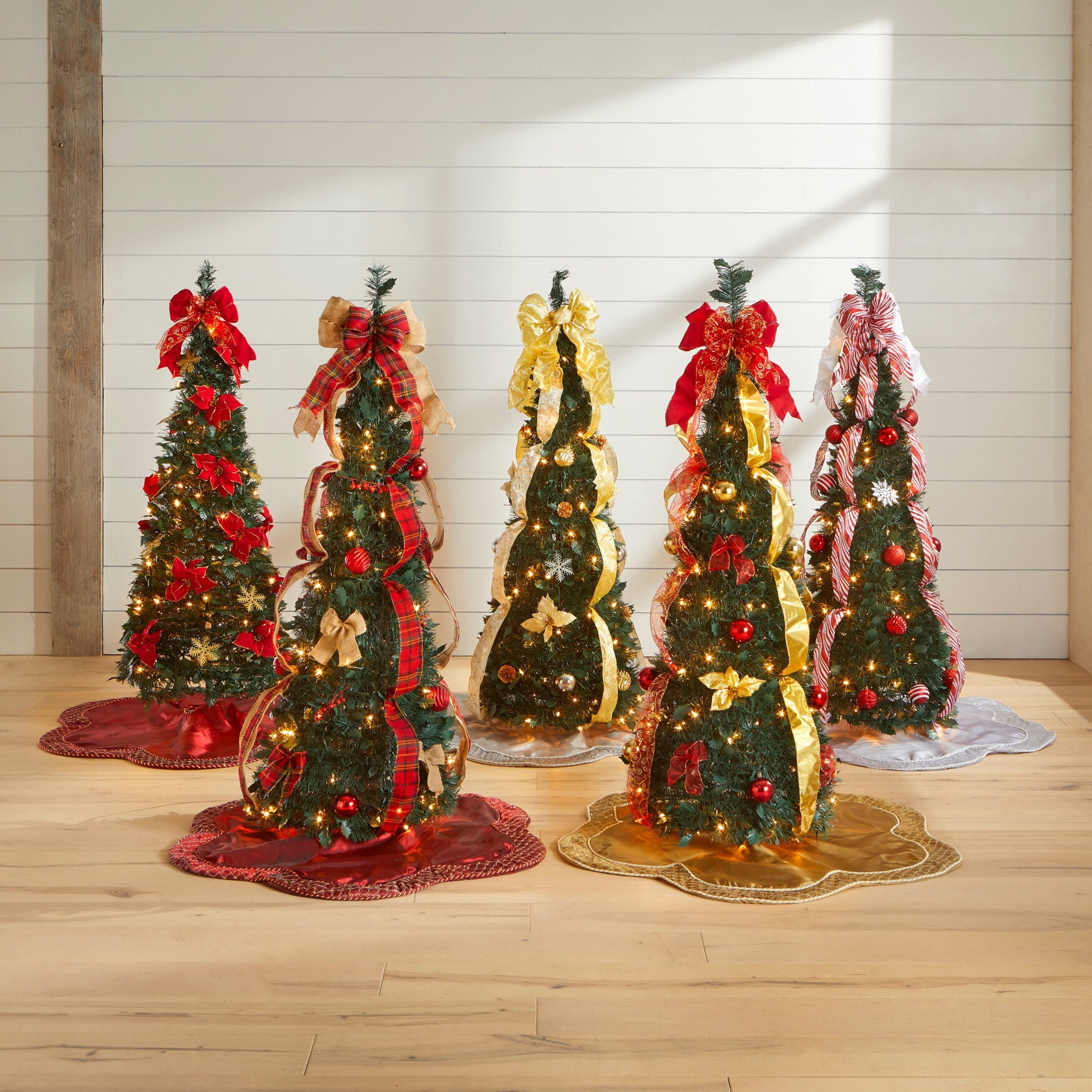 BrylaneHome 4.5 Ft Fully Decorated Pre-Lit Pop-Up Christmas Tree with ...