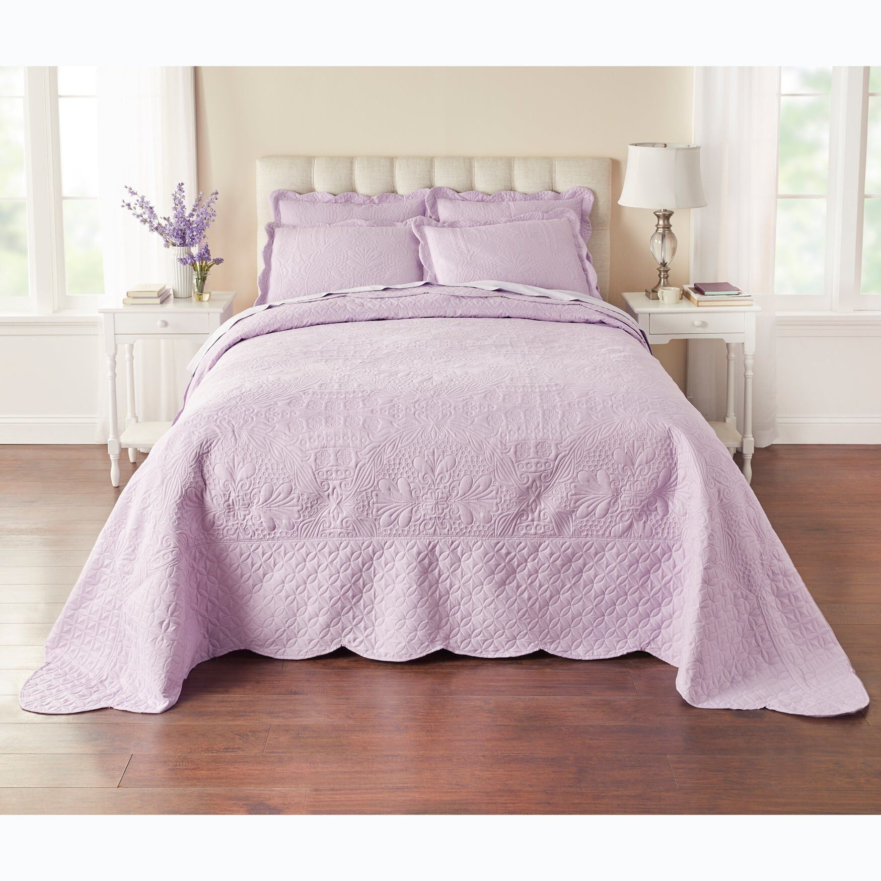 BrylaneHome Lily Damask Bedspread - Walmart.com