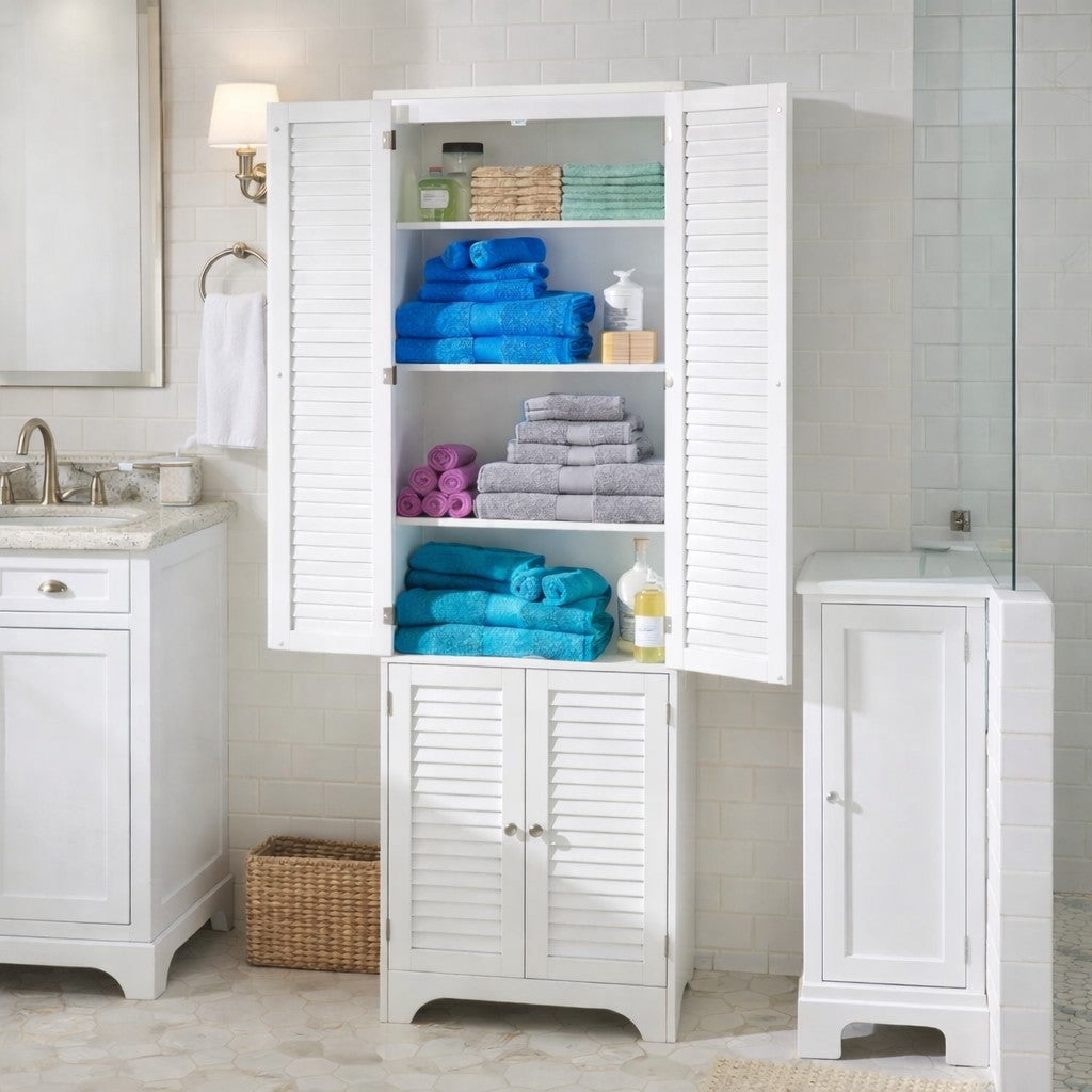 BrylaneHome Louvre Linen Cabinet - Walmart.com