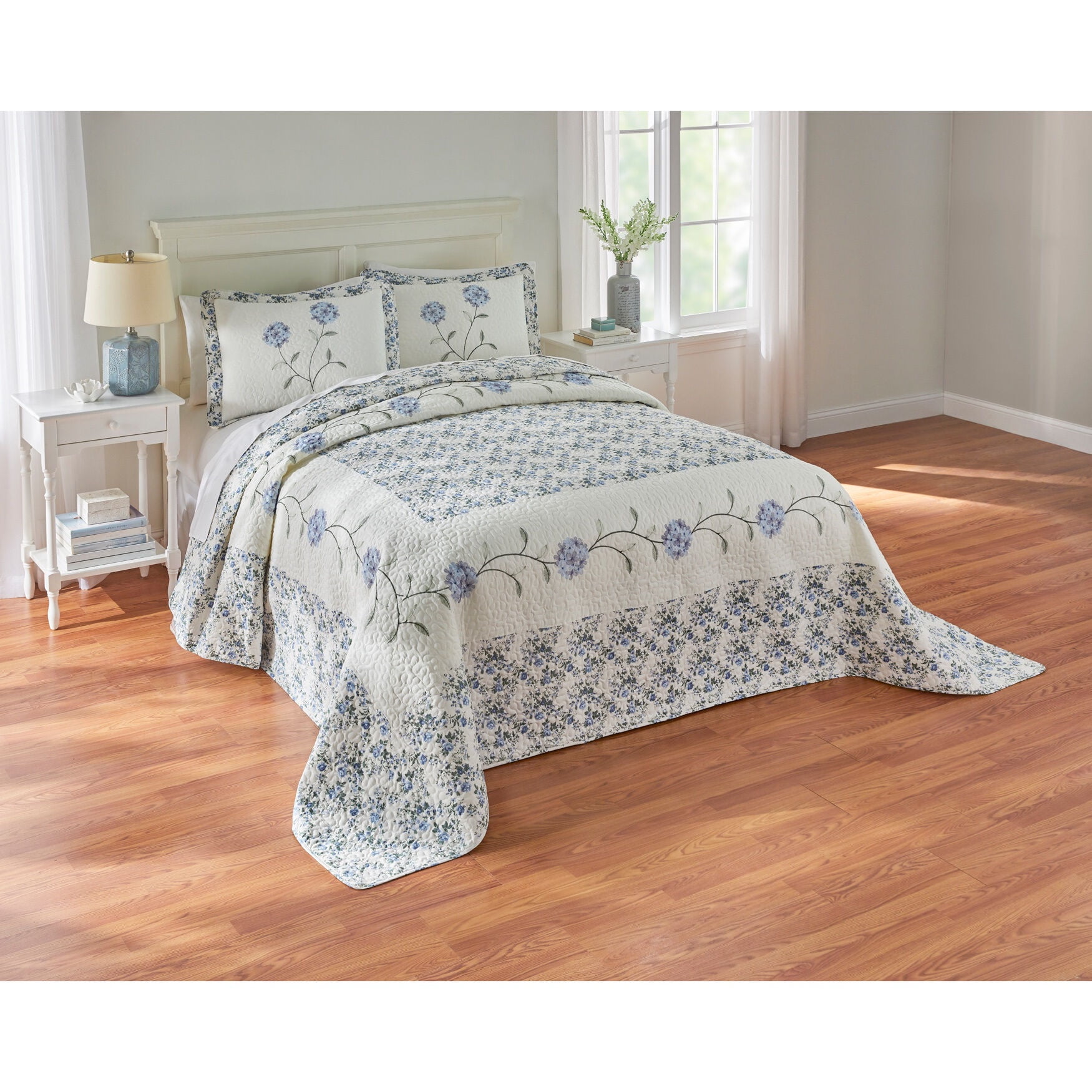 BrylaneHome Margaret Embroidered Bedspread - Walmart.com