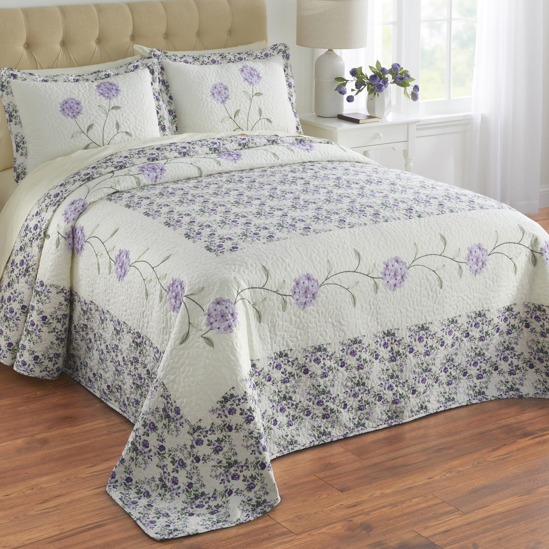 BrylaneHome Margaret Embroidered Bedspread - Walmart.com