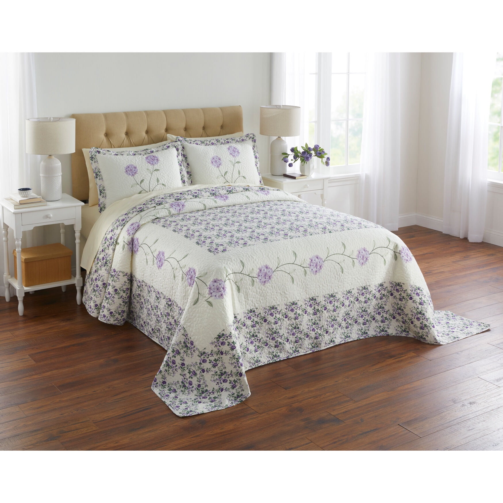 BrylaneHome Margaret Embroidered Bedspread - Walmart.com