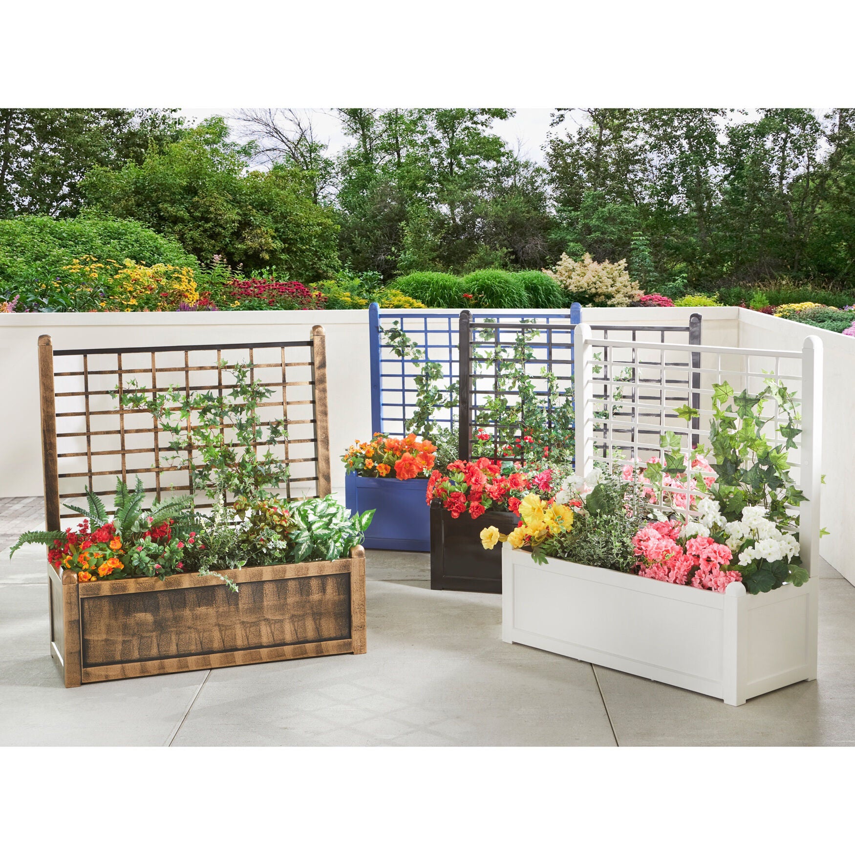 BrylaneHome Garden Lattice Freestanding Outdoor Climbing Flower Plant ...