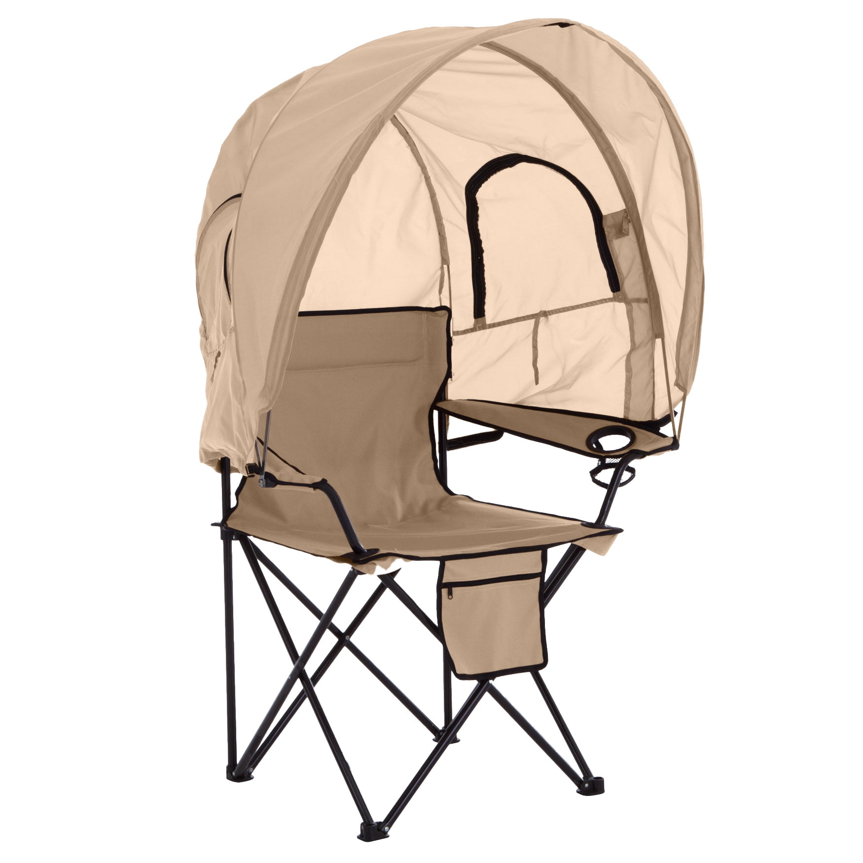 BrylaneHome Oversized Heavy Duty Foldable Lawn Sun Chair with Canopy ...
