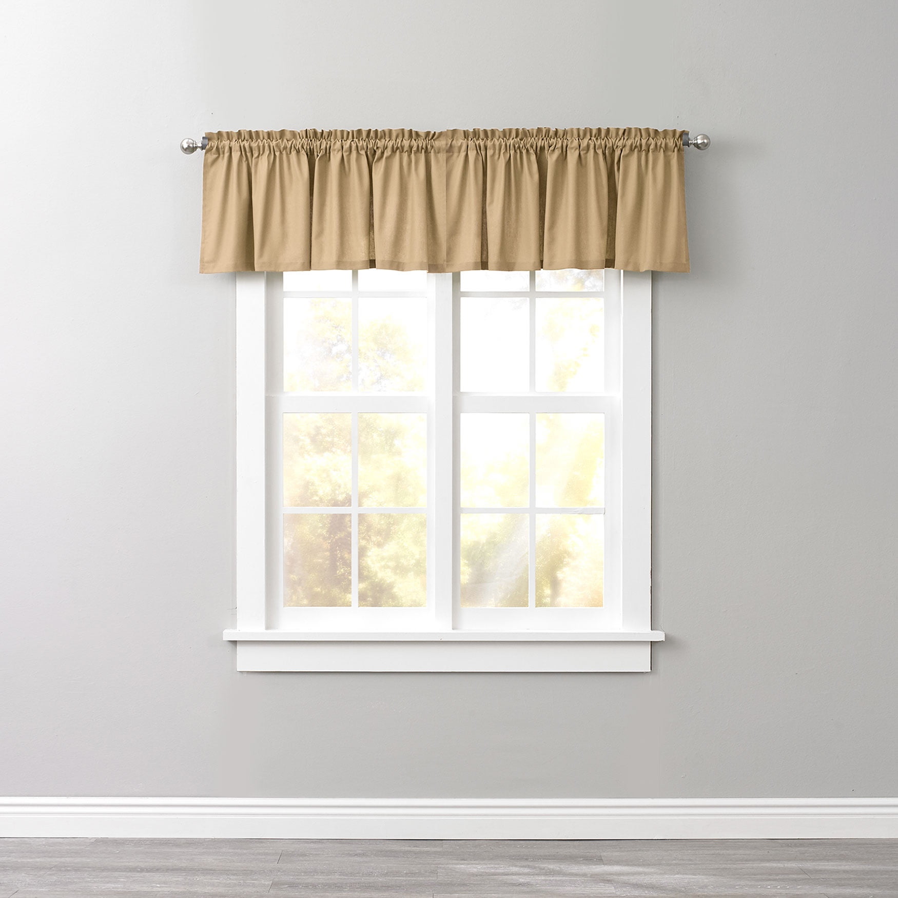 BrylaneHome Poly Cotton Canvas Rod-Pocket Valance - Walmart.com