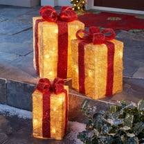 Northlight Set of 3 Pre-lit LED Christmas Gift Boxes, Indoor/Outdoor ...