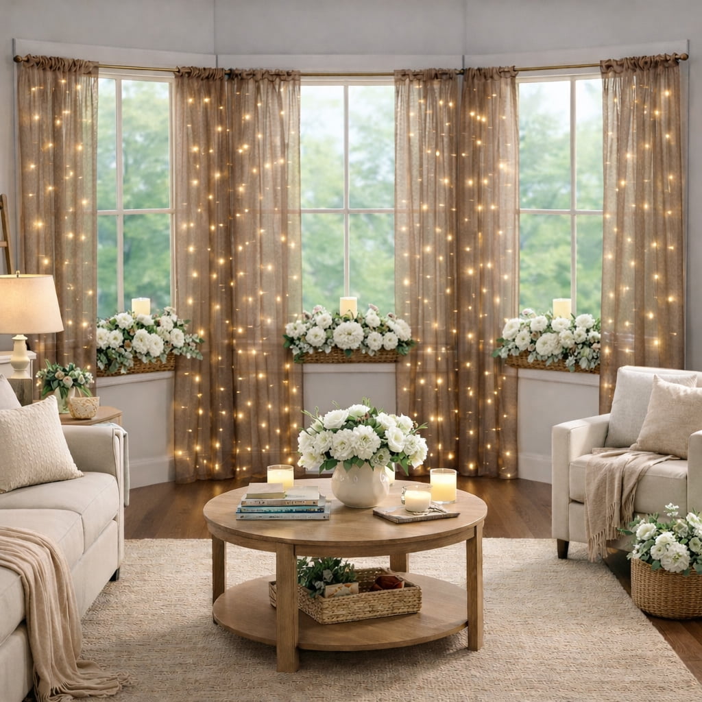 BrylaneHome Pre-Lit Rod-Pocket Curtain Panel - Walmart.com