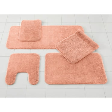 Cotton Solid 2-Piece Plum Highly Absorbent Non-Slip Oval Bath Rug Set ...