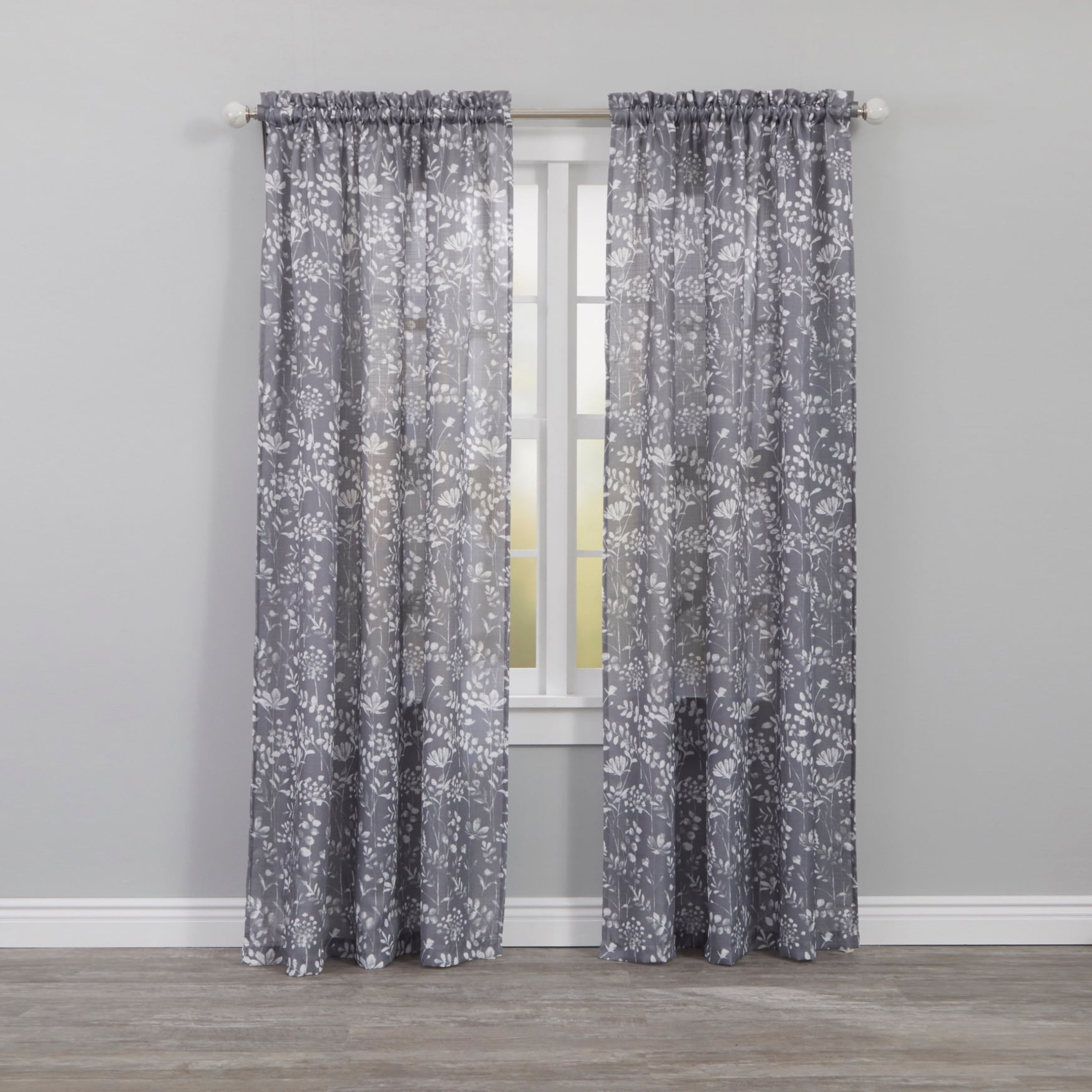 Brylanehome Charlotte Rod-Pocket Panel - 52I W 84I L, Grey Window ...