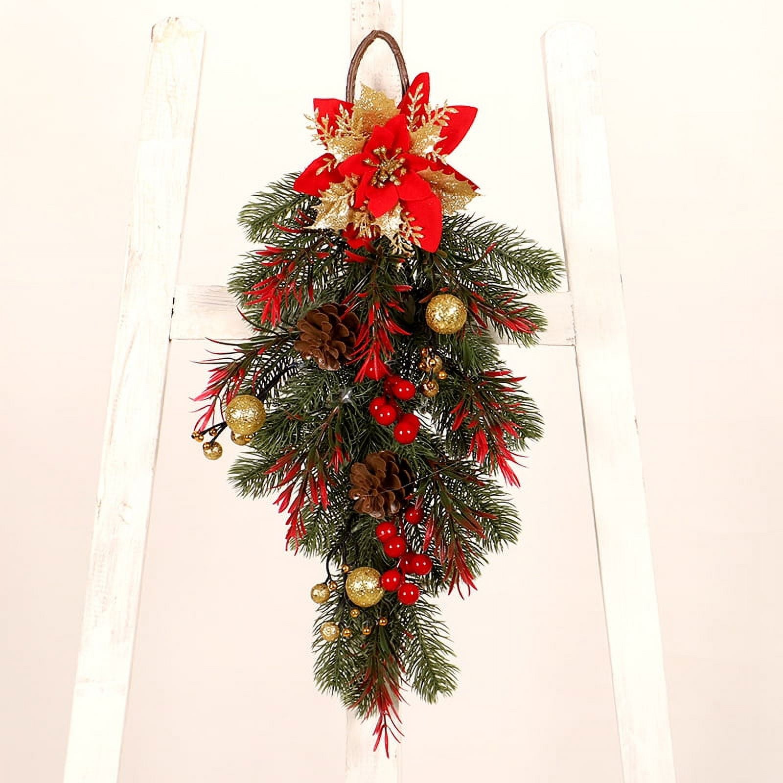 Brylanehome Christmas 27" Pre-Lit Ribbon Swag, Multi - Walmart.com