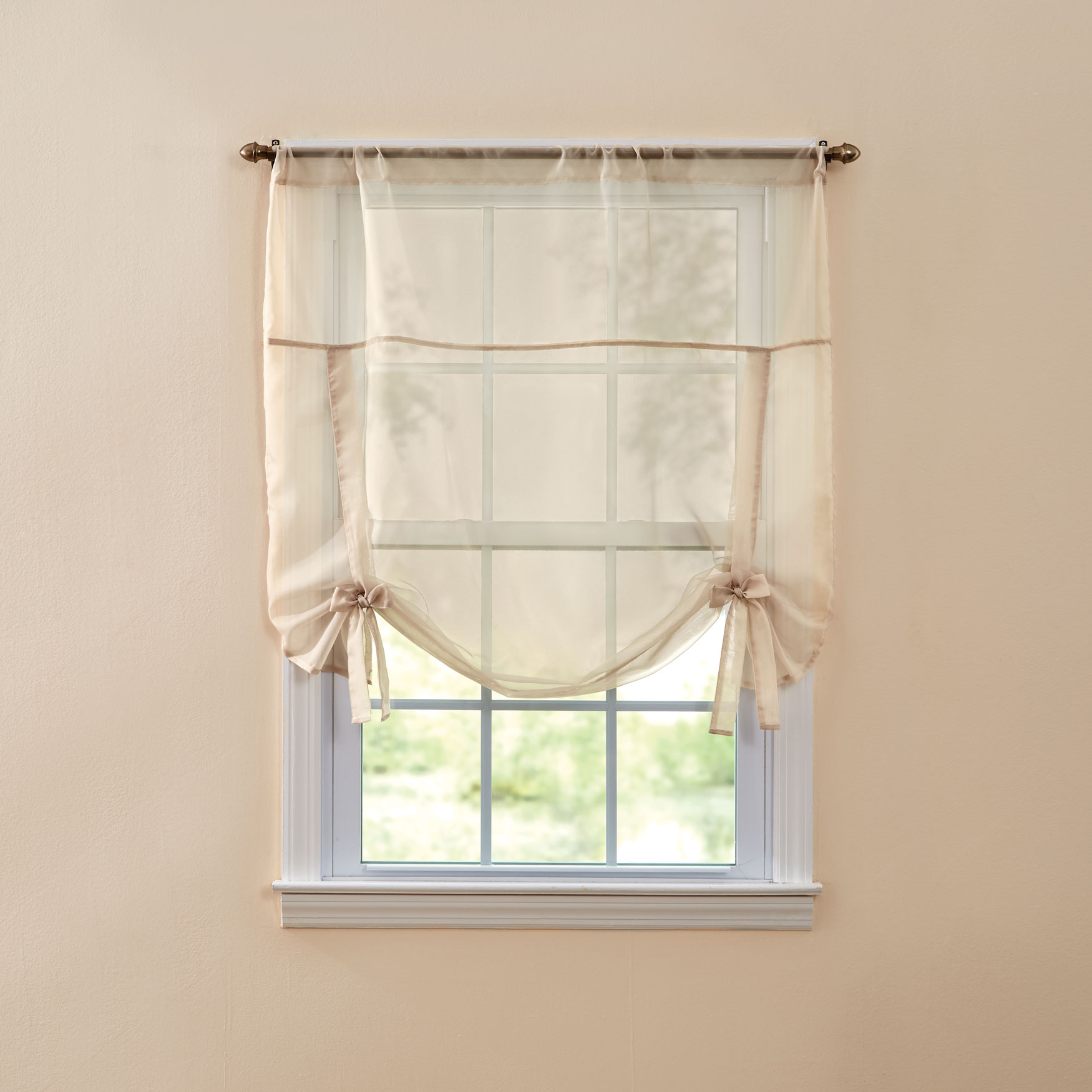 Achim Darcy Window Curtain Tie Up Shade - 58x63 - Marsala - Walmart.com