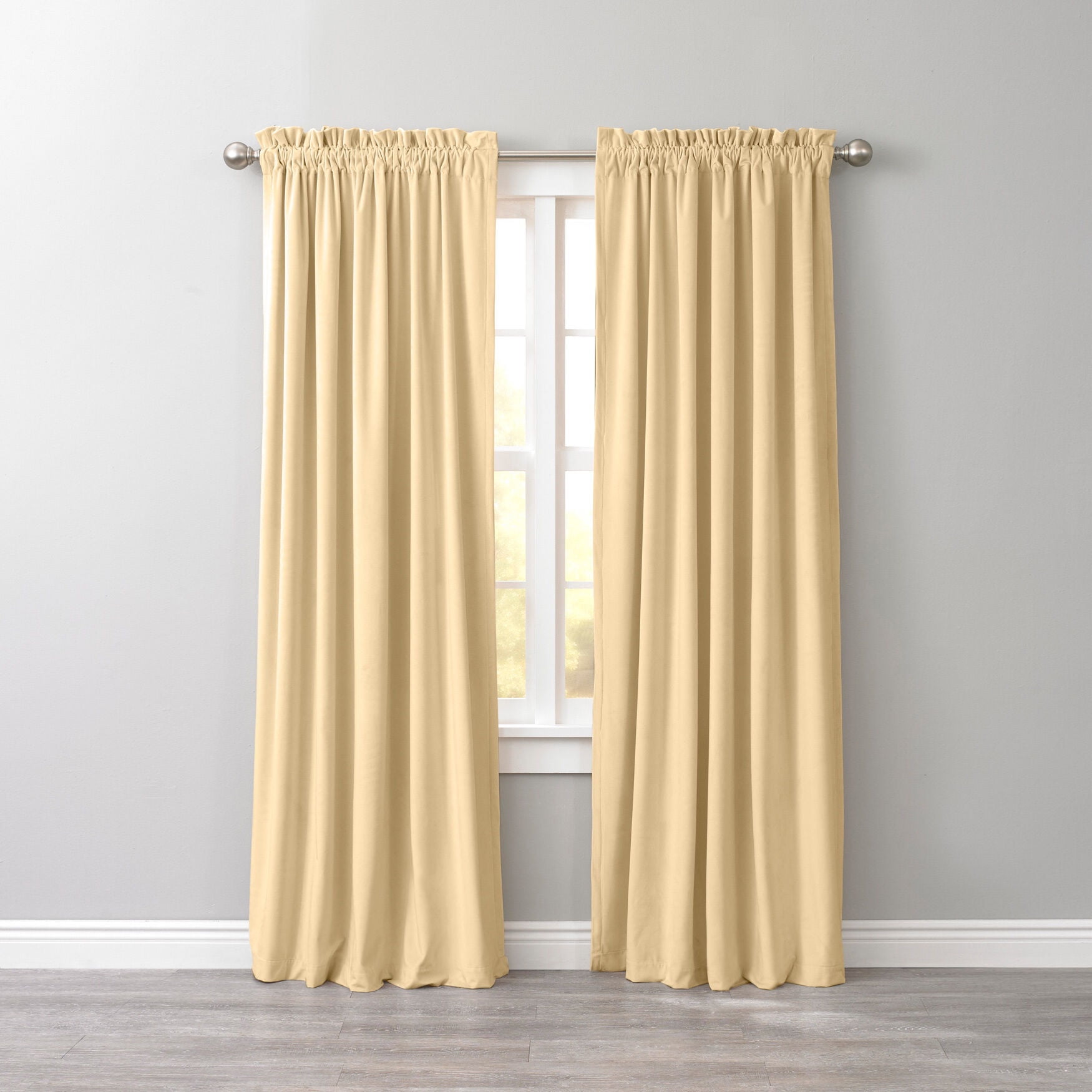 Brylanehome Velvet Rod-Pocket Panel - 50I W 63I L, Champagne Window ...