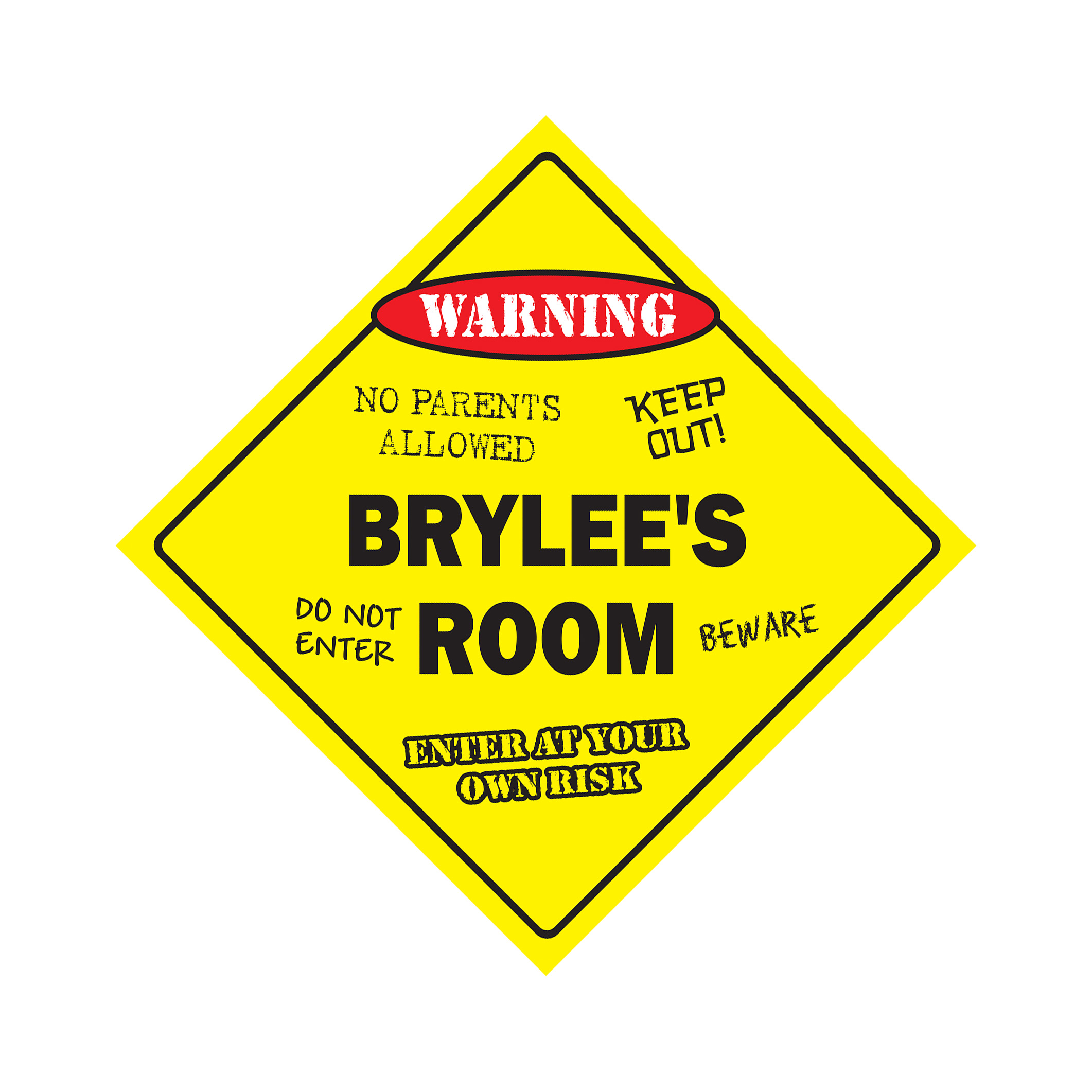 Brylee's Room Sign Crossing Zone Xing | Indoor/Outdoor | 20" Tall kids ...