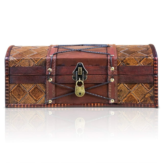 "Brynnberg Pirate Treasure Chest Storage Box for Kids, Vintage Wooden ...