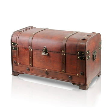 Brynnberg Vintage Pirate Treasure Chest - Handmade Wooden Storage Box ...