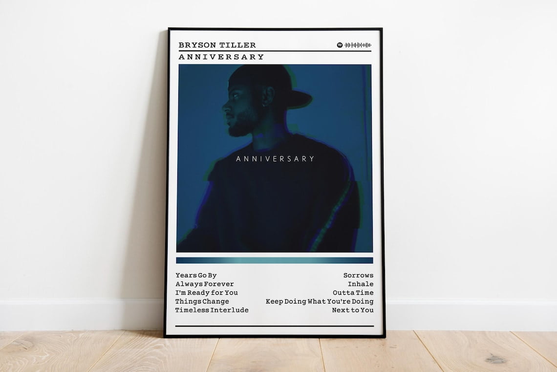 Bryson Tiller Anniversary Album : Rap Music Wall Art #402, Unframed ...