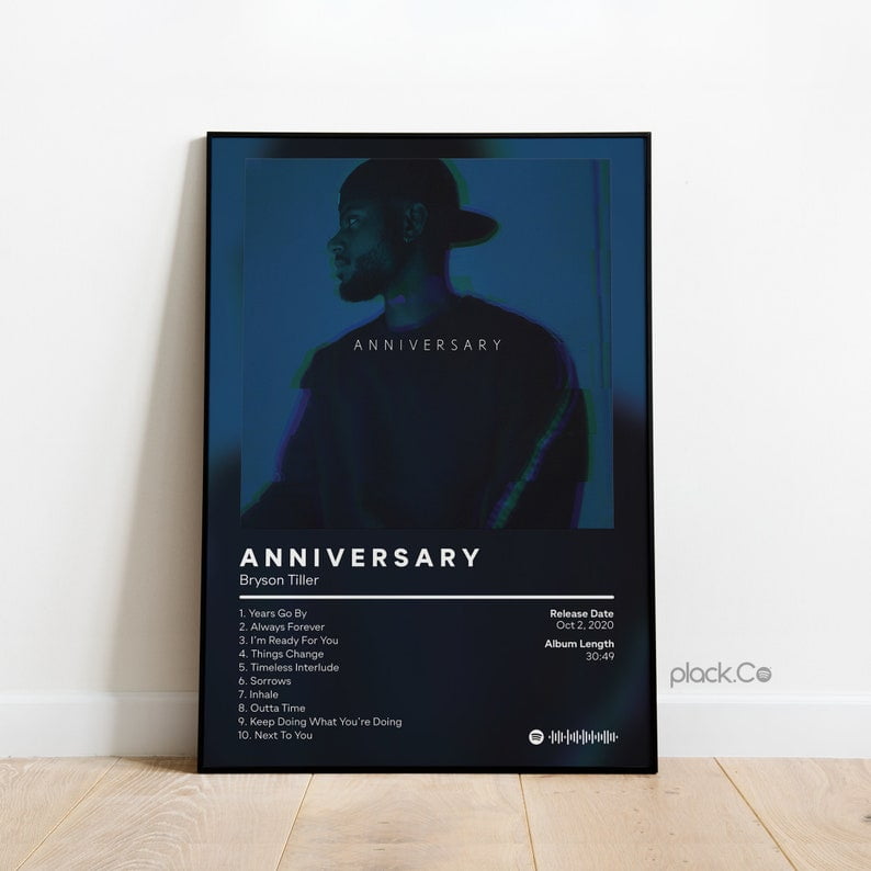 Bryson Tiller - Anniversary - Custom Album Poster - Hip Hop Wall Art ...