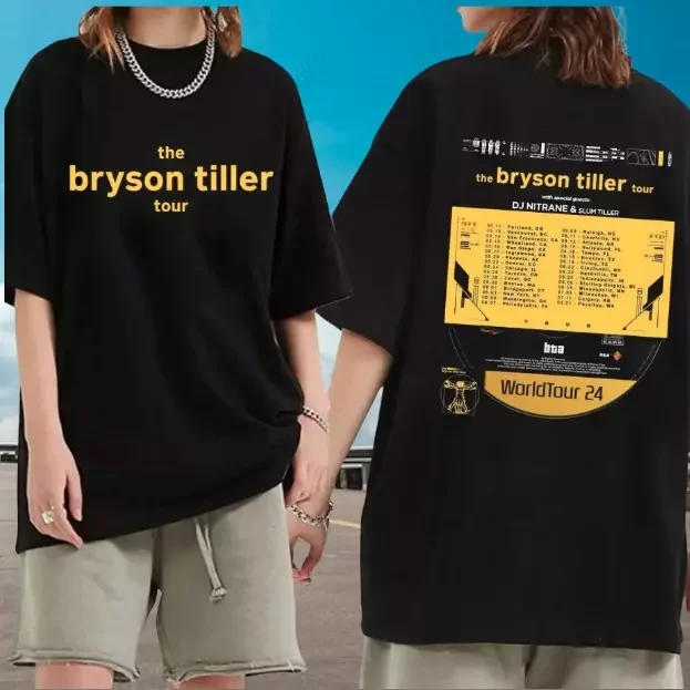 Bryson Tiller Tour 2024 And Back Better T-shirt Im Concert Tee Rap ...