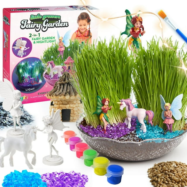 Bryte Light-Up Unicorn Fairy Garden Kit: Build, Make & Grow Your Own ...