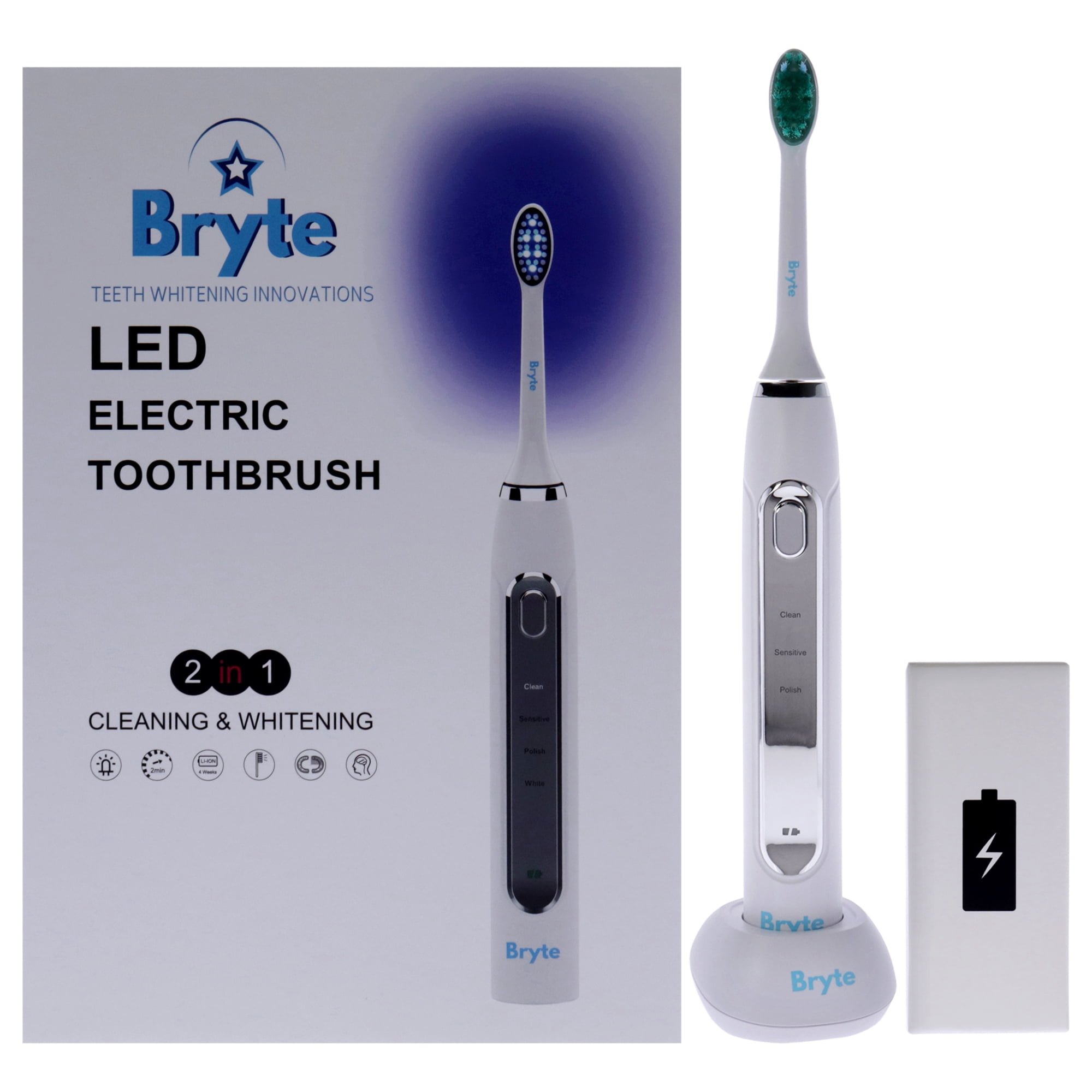 Bryte LED Electric Toothbrush Kit , 5 Pc Electric Toothbrush, 2 ...
