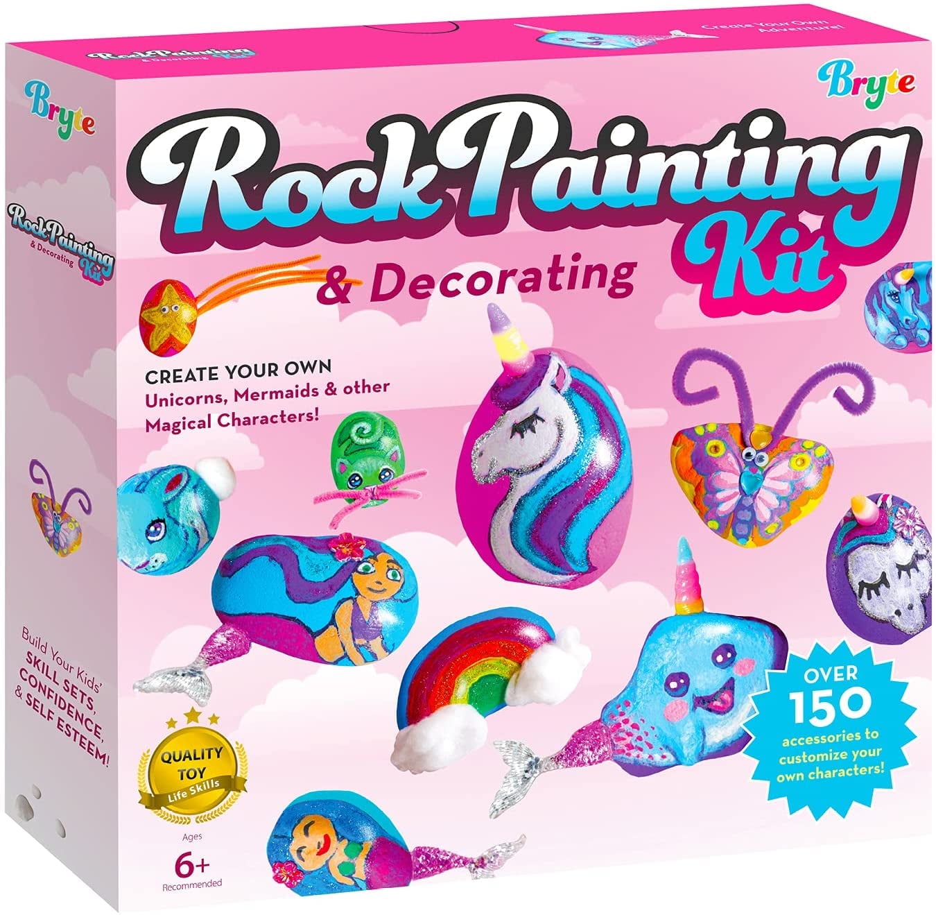 Bryte Rock Painting Kit for Kids (Ages 6+), Includes Rocks, Unicorn ...