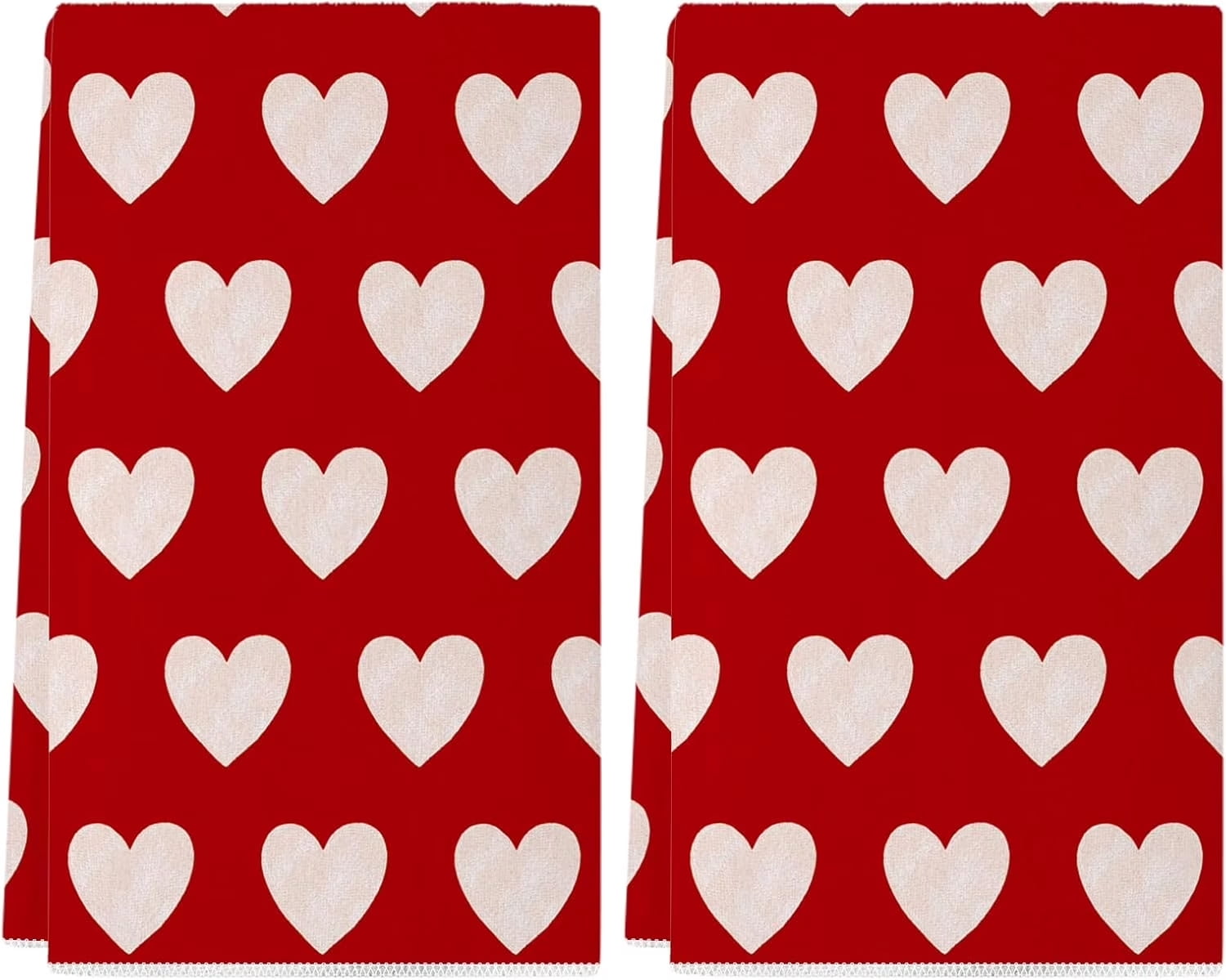 Brythos 2 Pack Valentine's Day Kitchen Towels (18x26 Inches) Heart ...