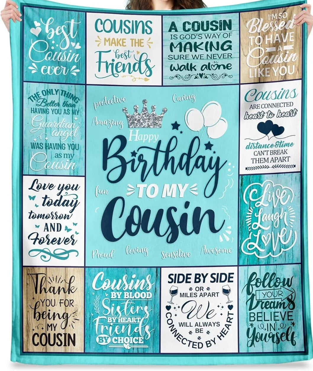 Brythos Birthday Gift Throw Blanket for Cousin, 60"x50" Funny ...