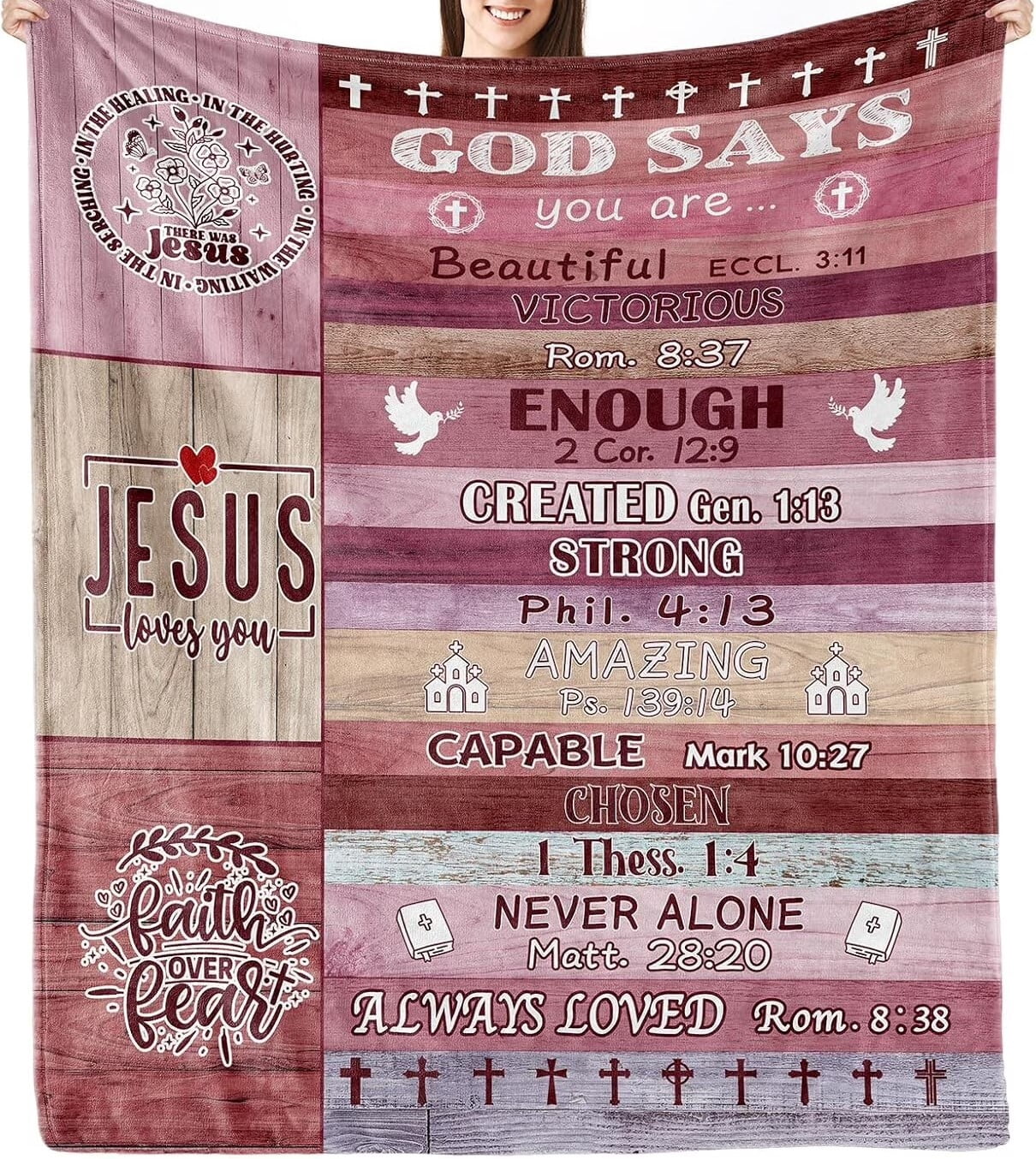 Brythos Christian Faith Gift Throw Blanket for Women, Inspirational ...