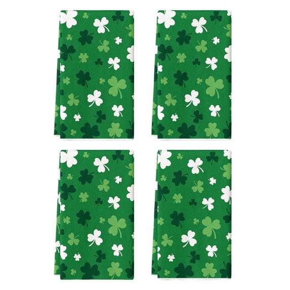 Brythos Green Clover Shamrock St. Patrick's Day Kitchen Towel Set of 4 ...