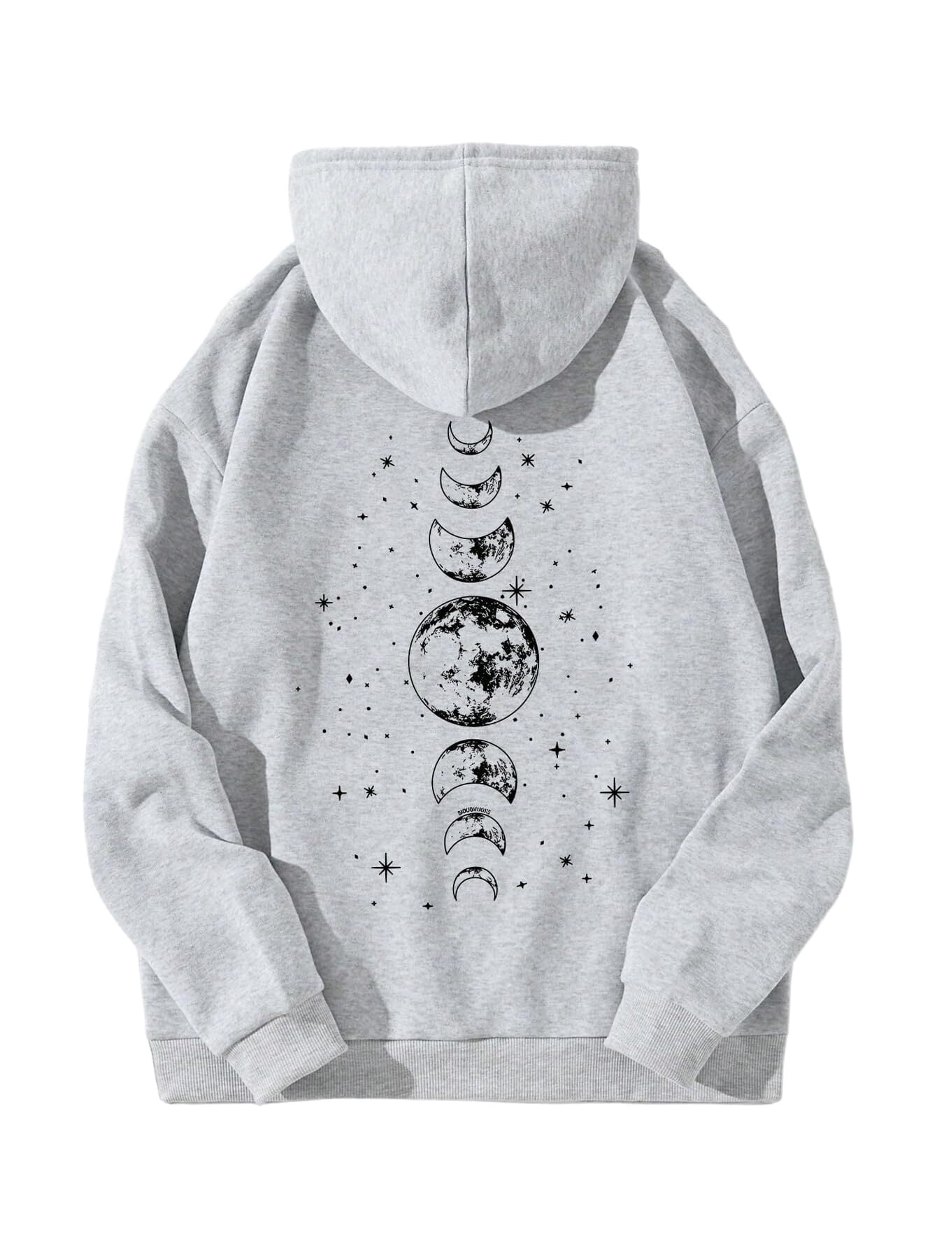 Brythos Hoodies for Women,Romantic Moon Print Womens Hoodies,Multi ...