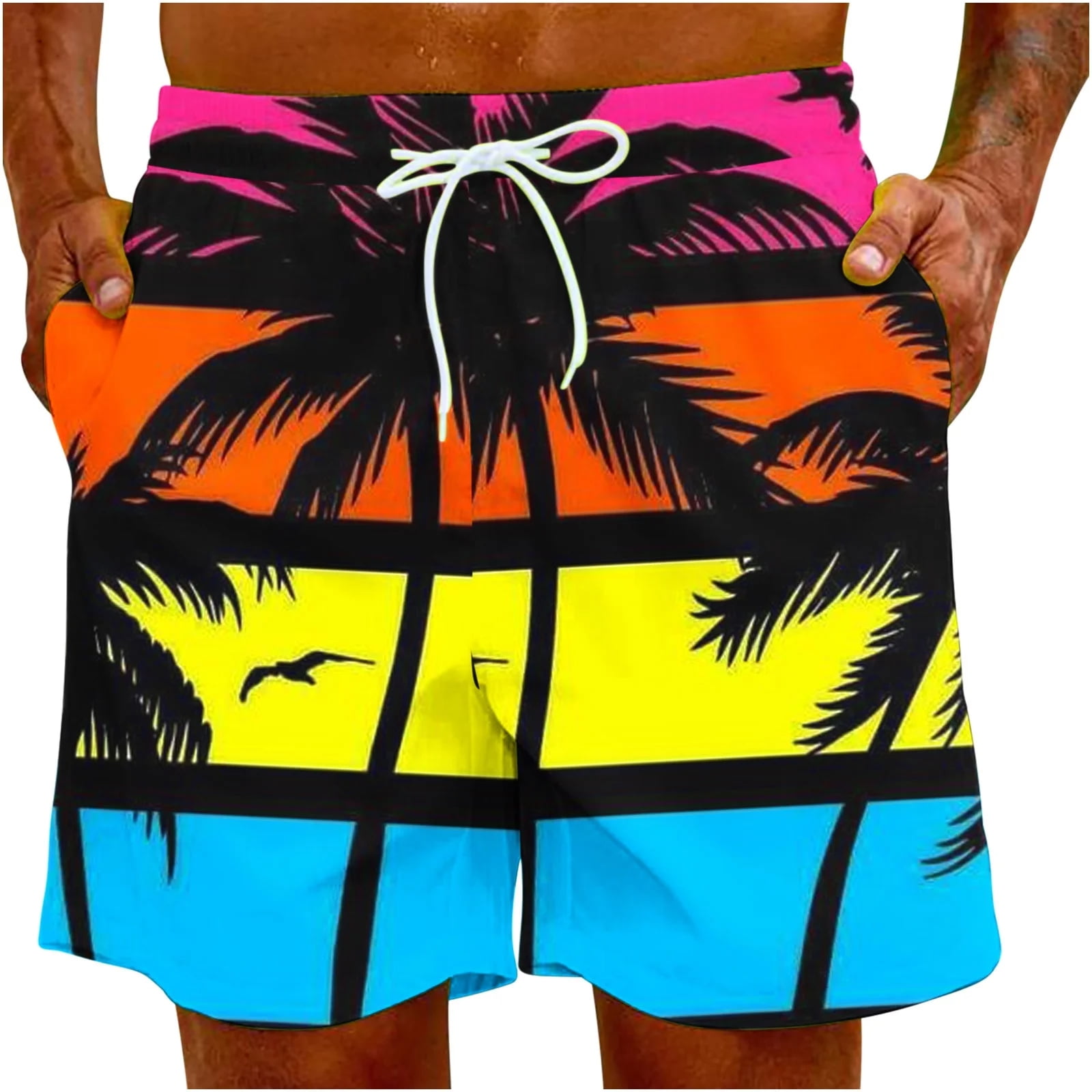 Brythos Men's Board Shorts,Quick-Drying Elastic Waist Beach Shorts ...