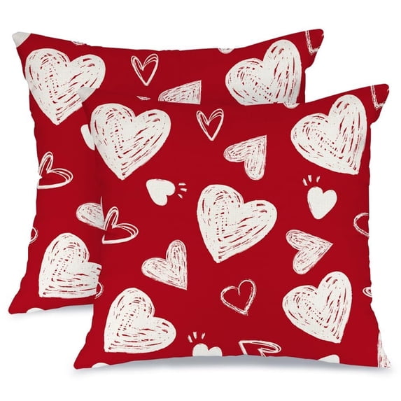Brythos Set of 2 20x20 Inch Valentine’s Day Pillow Covers Red with ...