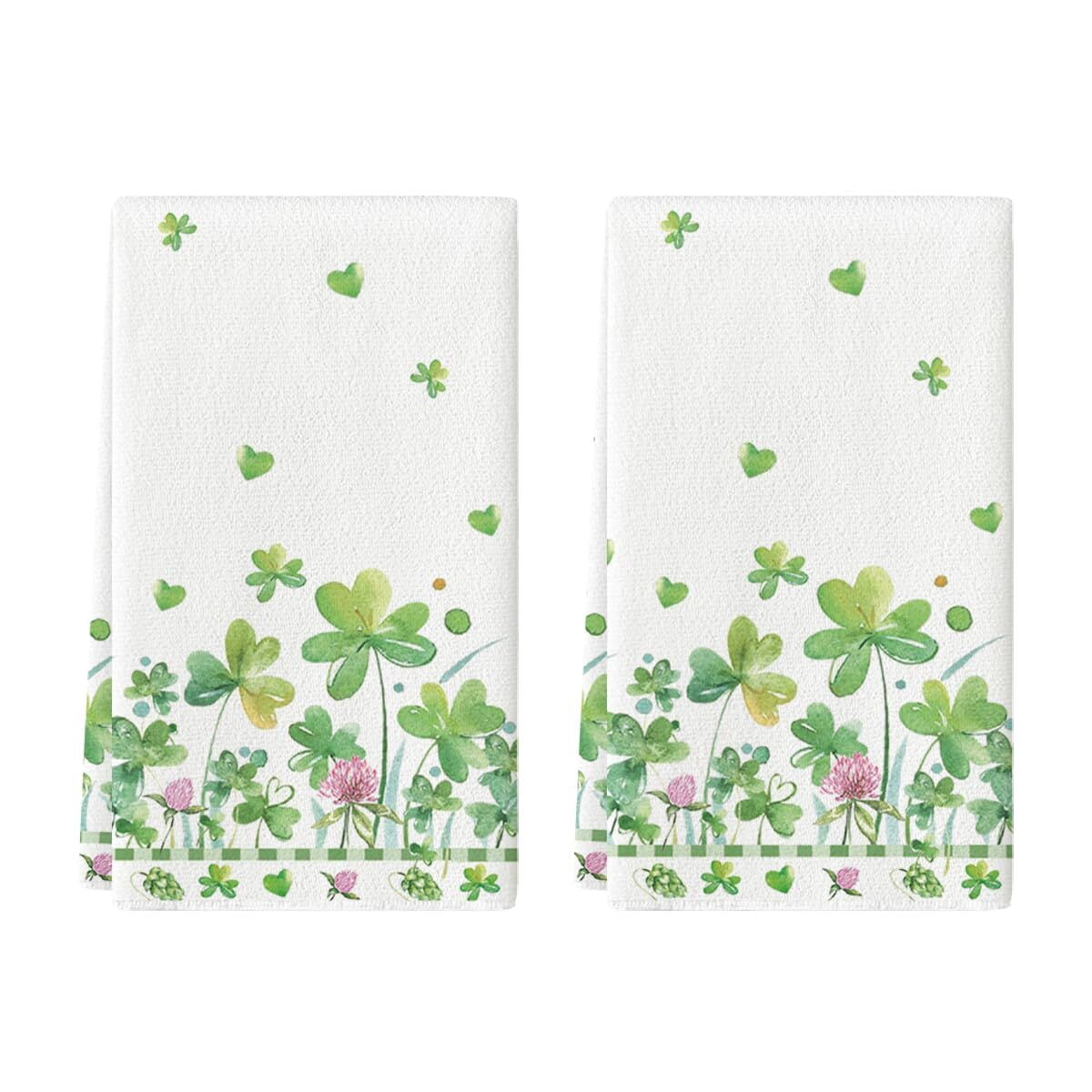 Brythos St. Patrick's Day Farmhouse Kitchen Towels Set of 2, Beige ...