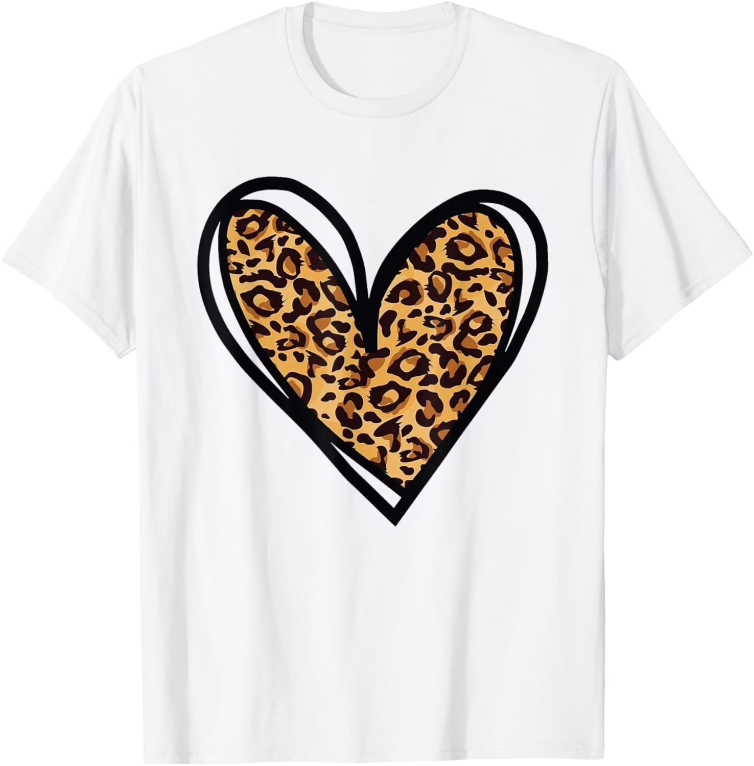 Brythos Valentine's Day Women's Tee with a Love Themed Heart in Leopard ...
