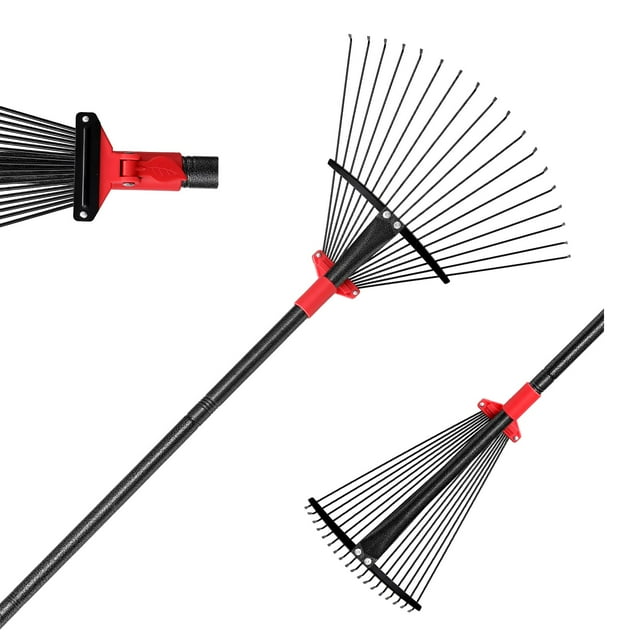 BsBsBest 61 Inch Rake STF9 for Leaves with 18 Metal Tines 10-18 ...