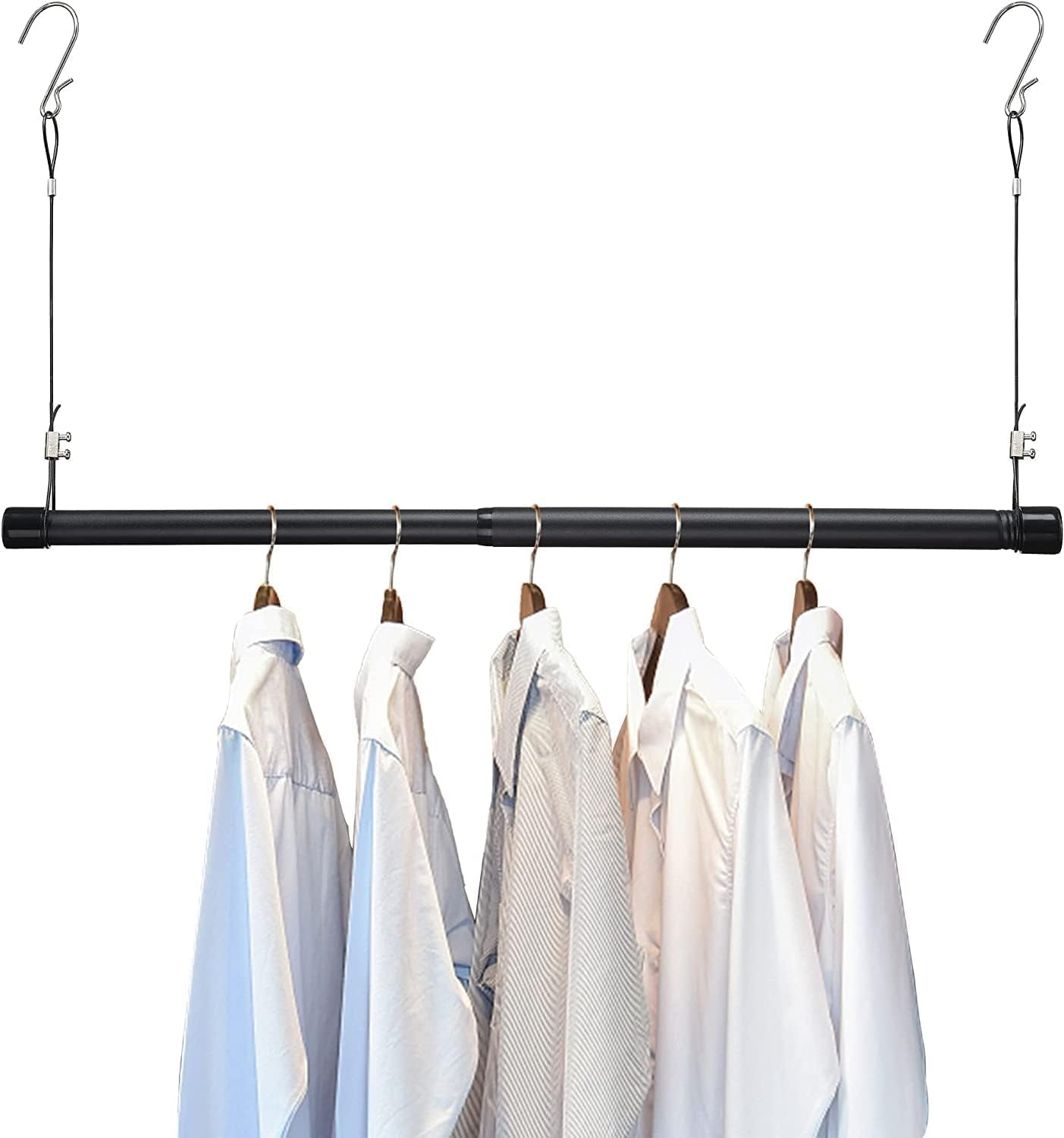 BsBsBest Hanging Closet Rod, 15-40 inch Adjustable Closet Hanging ...