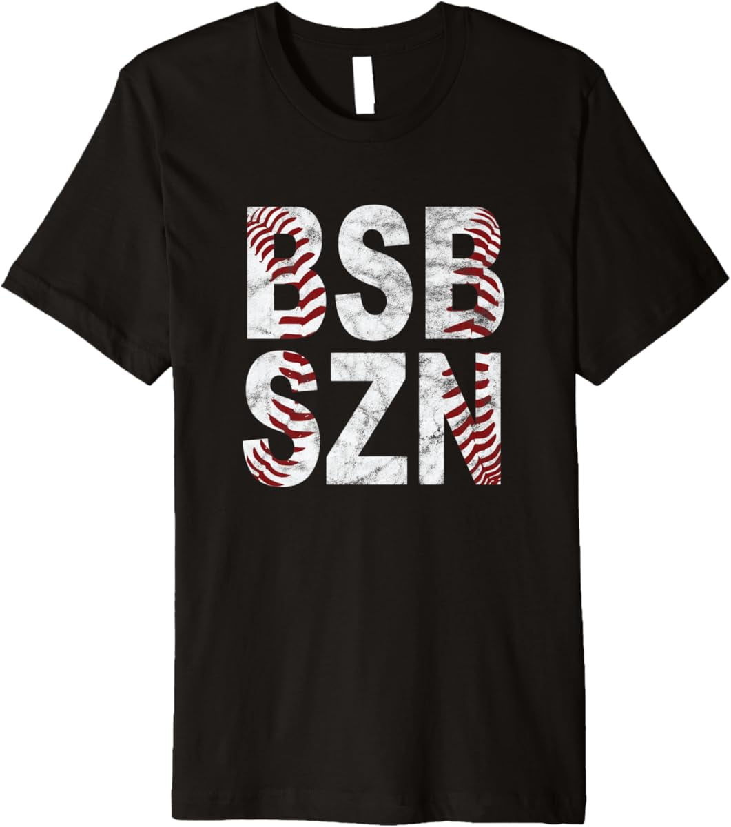 Bsb Szn Baseball Season Distressed Premium Unisex Men Women T-Shirt S ...