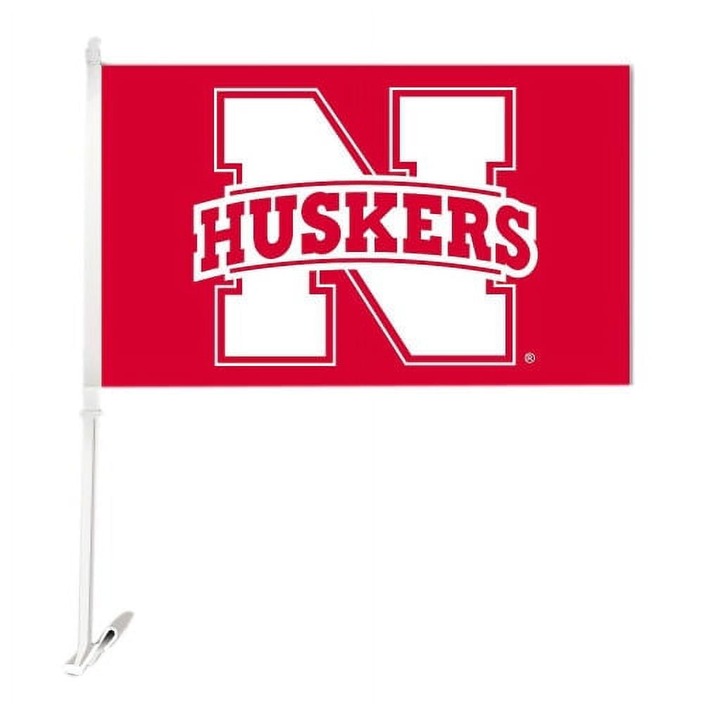 Bsi Products Inc Nebraska Cornhuskers Car Flag With Wall Brackett Car ...