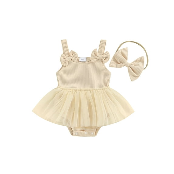 Bslissey 3M 6M 12M 18M Baby Girls Summer 2Pcs Outfits Sleeveless Bow ...