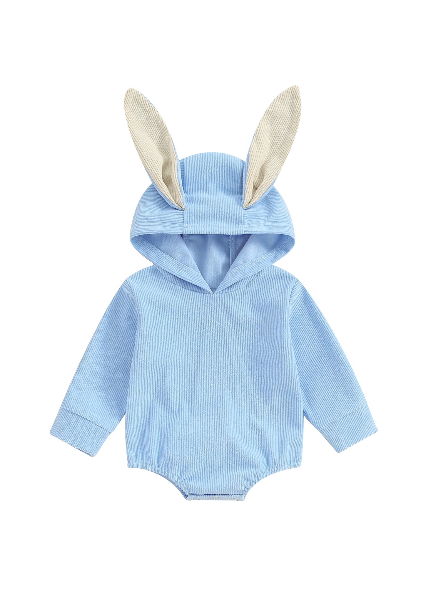 Bslissey Baby Girls Boys Easter Hood Corduroy Romper Long Sleeve Bunny Ears Hooded Jumpsuit ...