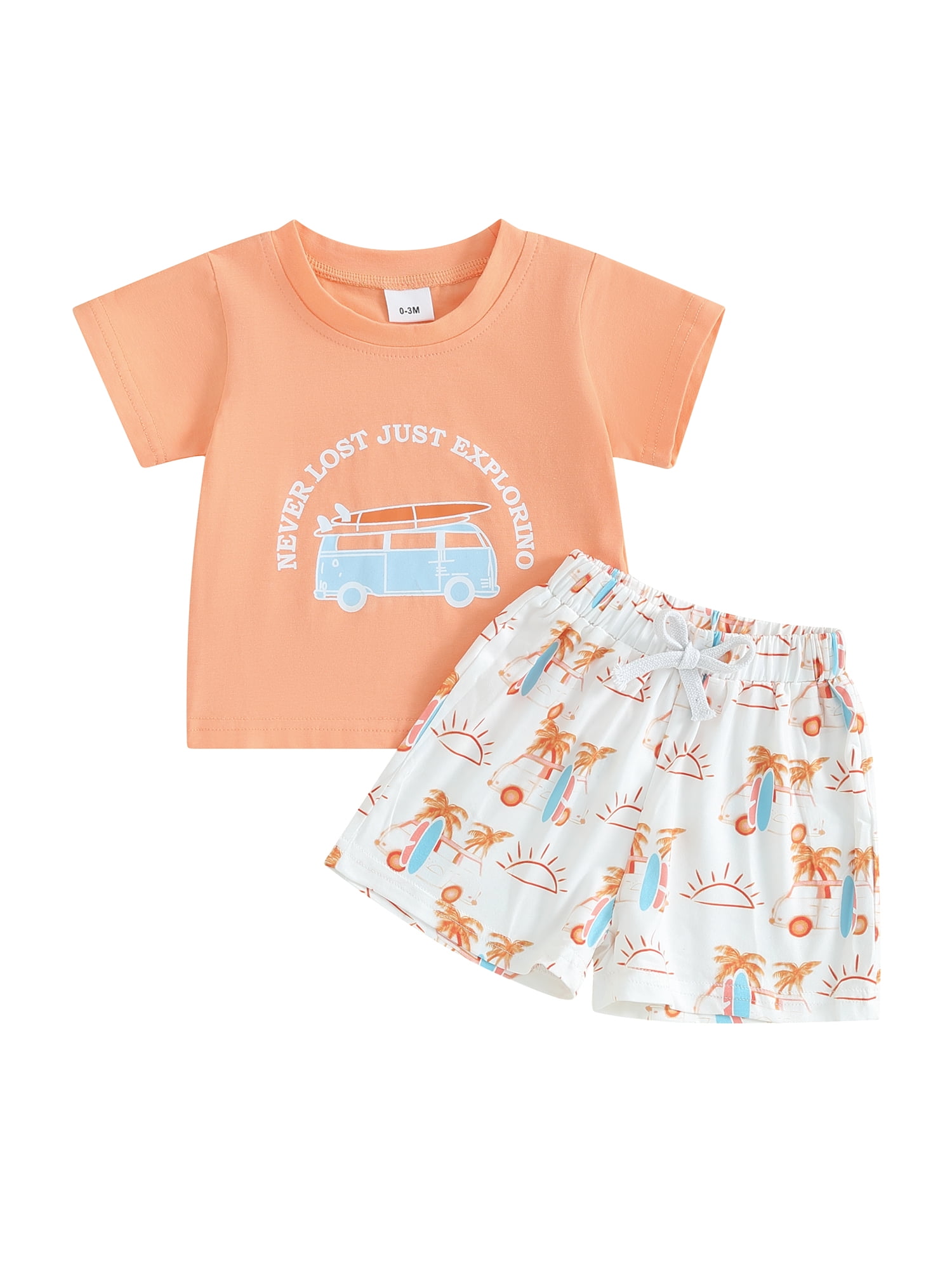 Bslissey Infant Baby Boy Girl Summer Beach Style Clothes Letter Bus ...