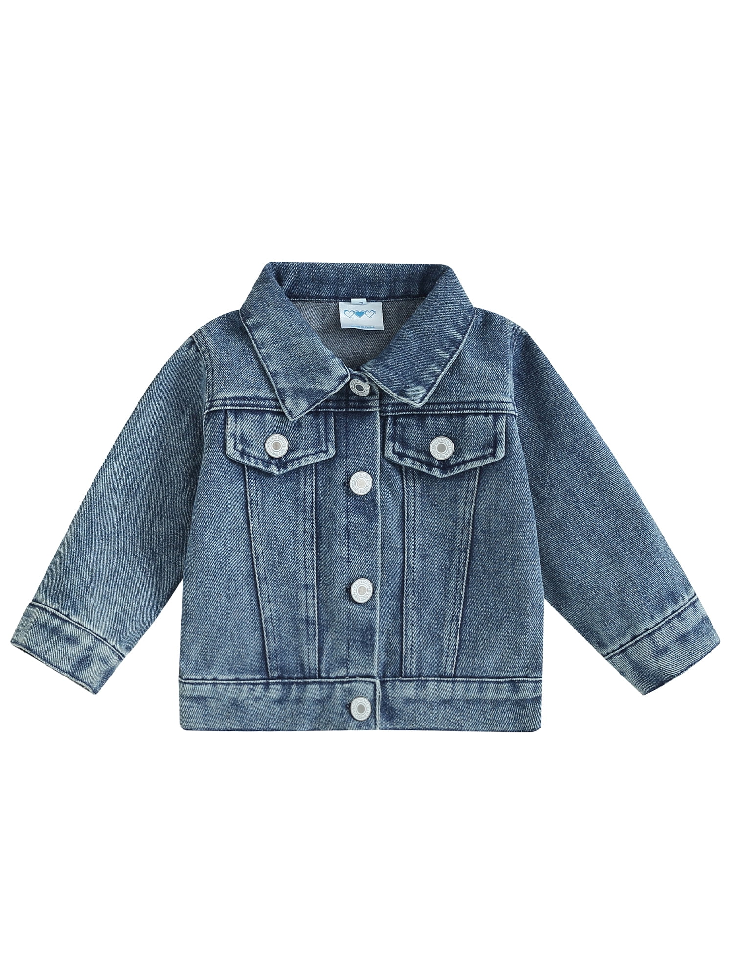 Bslissey Infant Baby Girls Denim Jackets Long Sleeve Back Letter ...