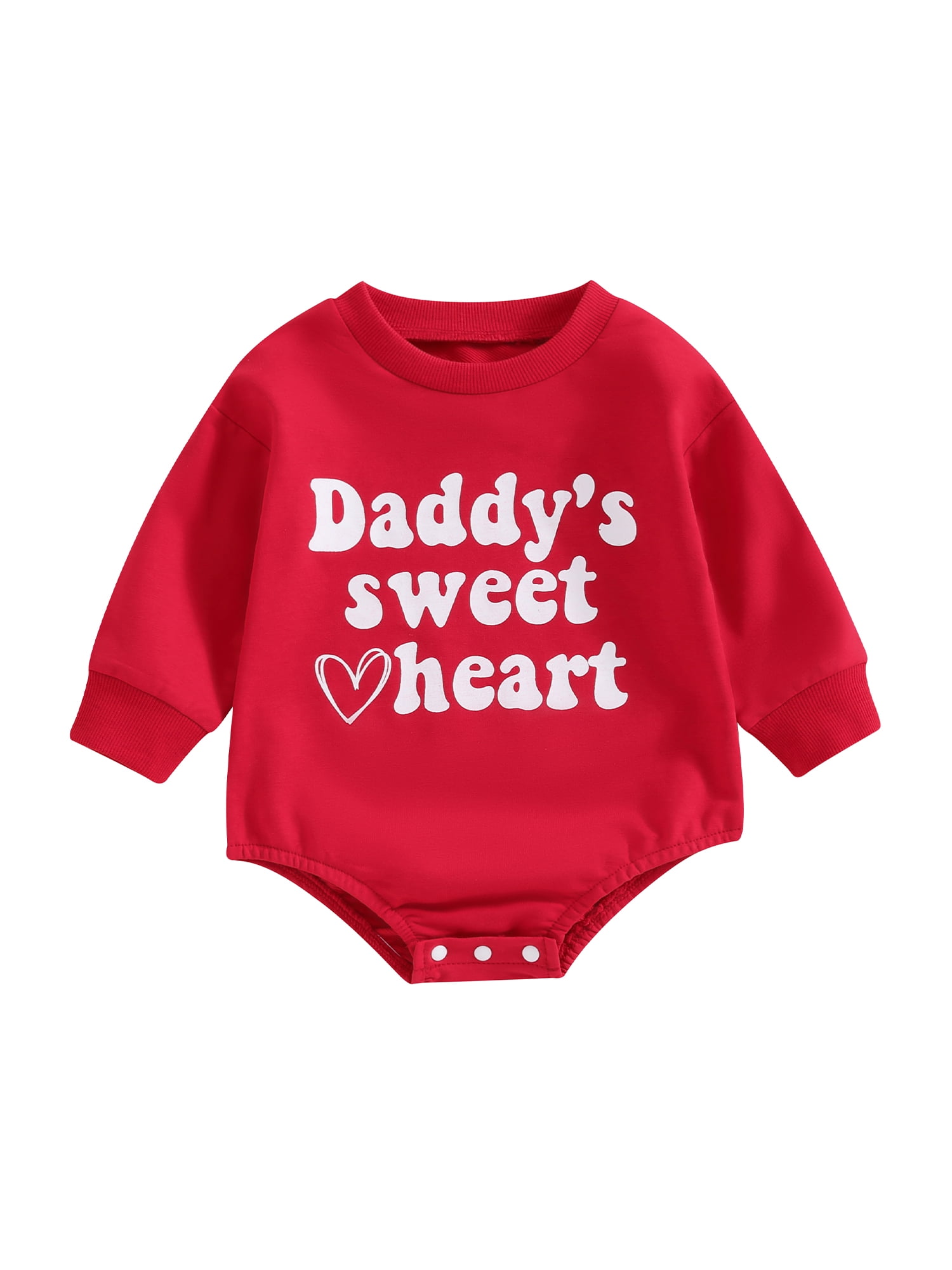 Bslissey Infant Baby Girls Valentine’s Day Cute Romper 3M 6M 12M 18M Long Sleeve Heart Letter ...