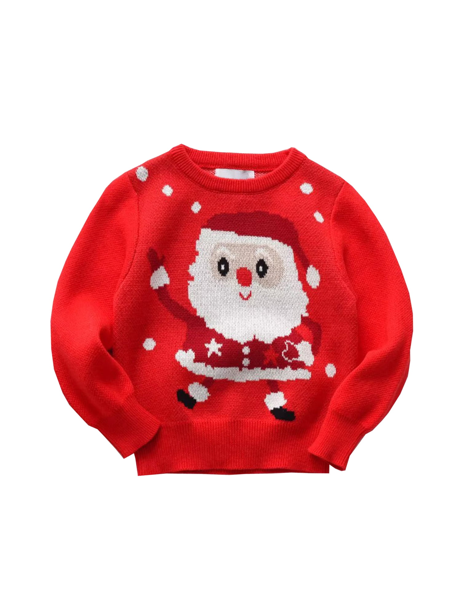 Bslissey Little Girls Boys Christmas Sweaters Long Sleeve Santa Print ...