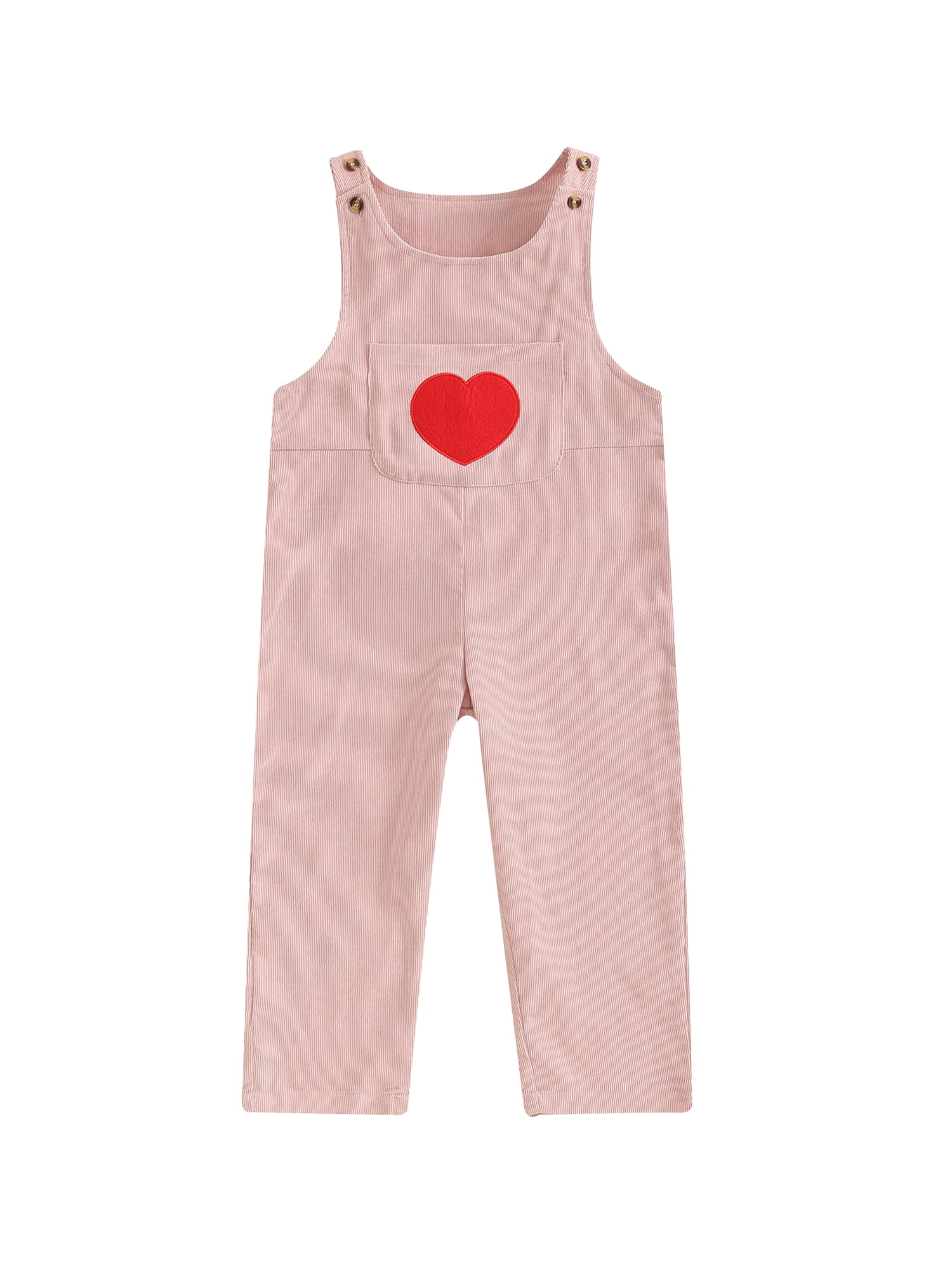 Bslissey Little Girls Corduroy Overalls Toddler Girl Sleeveless Heart ...
