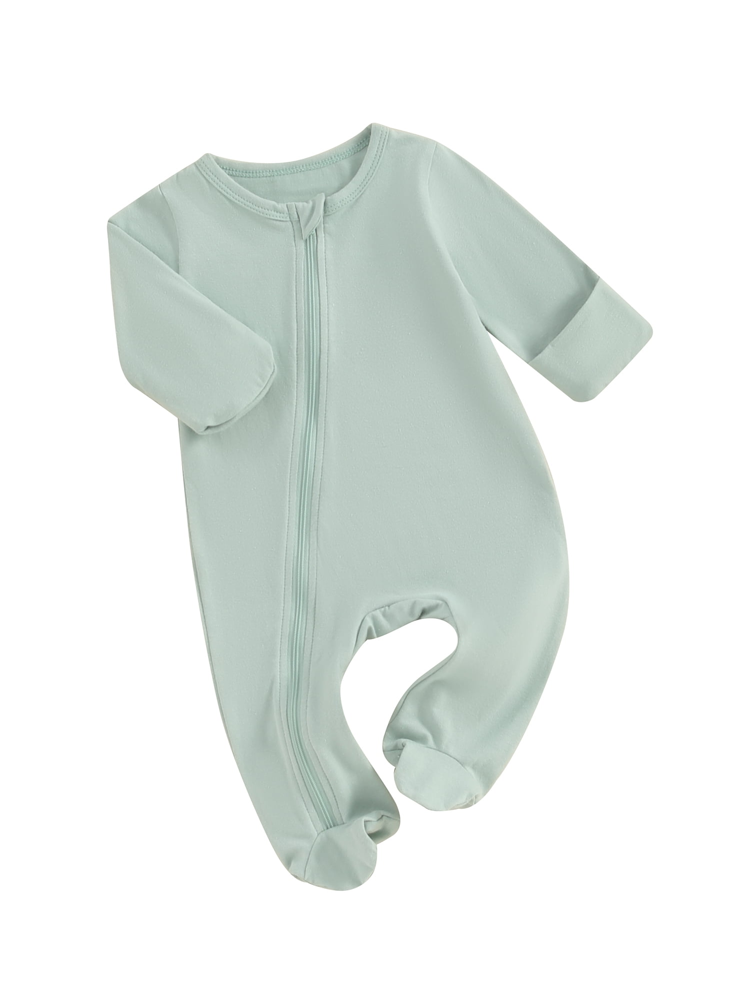 Bslissey Newborn Baby Boys Girls Footie Jumpsuits Long Sleeve Zip Up ...