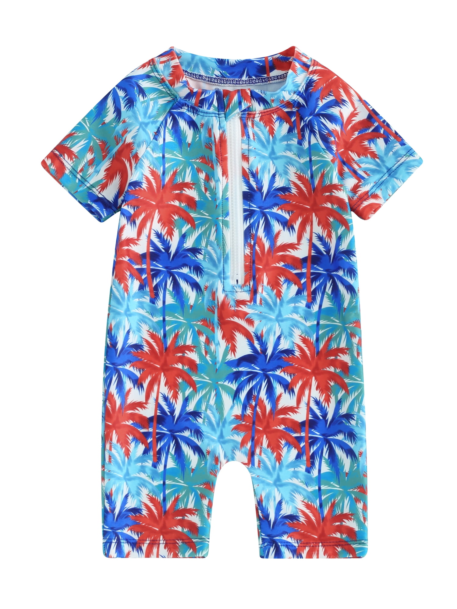 Bslissey Toddler Baby Boys Rash Guard Swimsuit Tree Print Short Sleeve ...